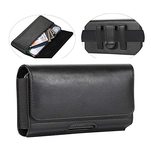 PU Leather Phone Holster Pouch For Samsung Galaxy S23 Plus S22+ S21 FE S20 FE S10+, A54 A53 A52 A34 A33, Note 10+, iPhone 14 Plus 14 13 12 11 Pro Max,Moto E G Fast OnePlus N20 Belt Clip Case Holder(L)