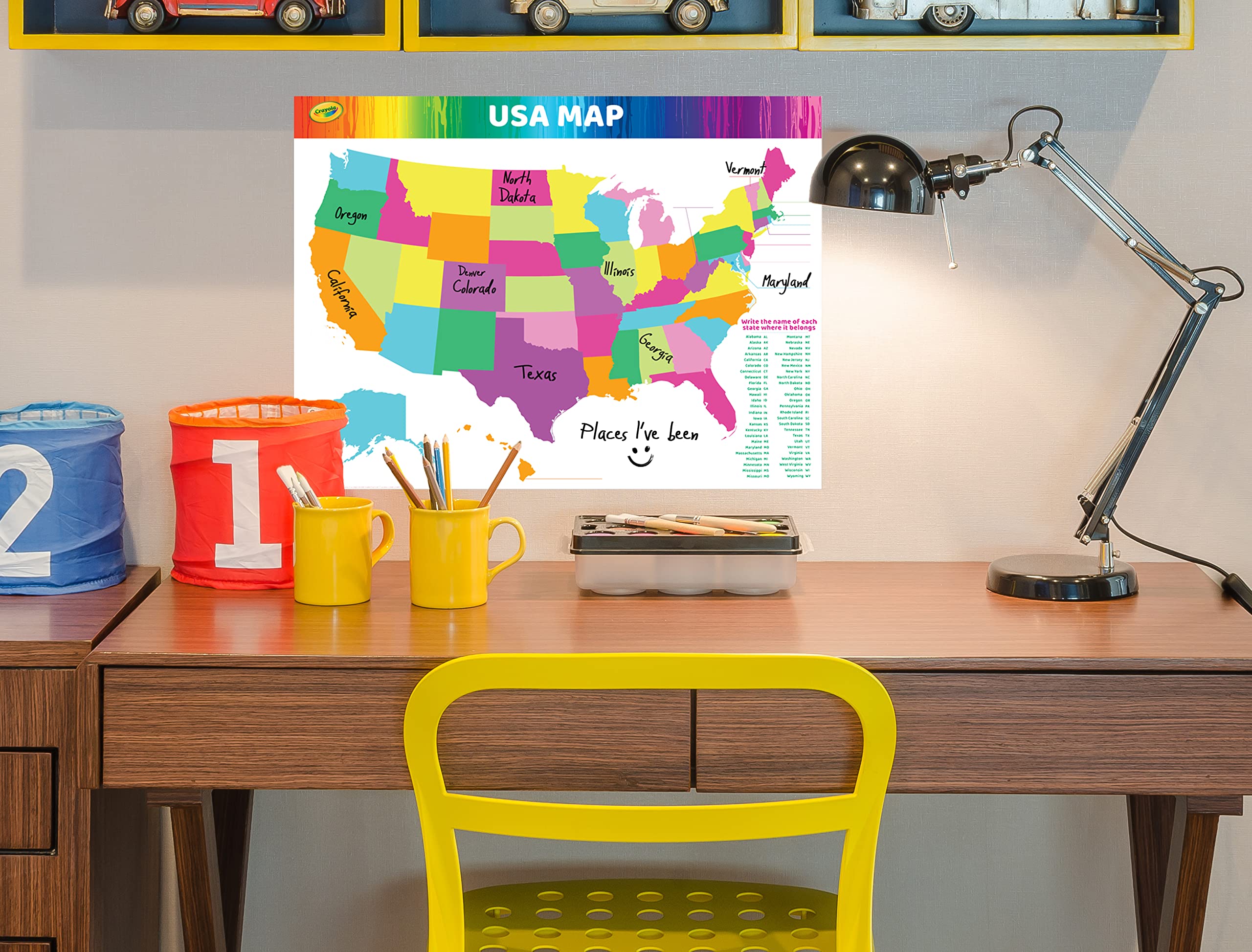The Peel People, Dry Erase USA Map - Whiteboard for Home, School Classrooms, or Office Use, Great for Teachers and Kids, Large Size, White