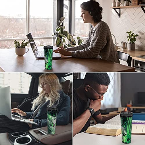 CONPELSON 12OZ Coffee Mug Invader Anime Zim Double-Layer Insulated Tumbler Cup With Lid Novelty Water Bottle for Home Office Travel