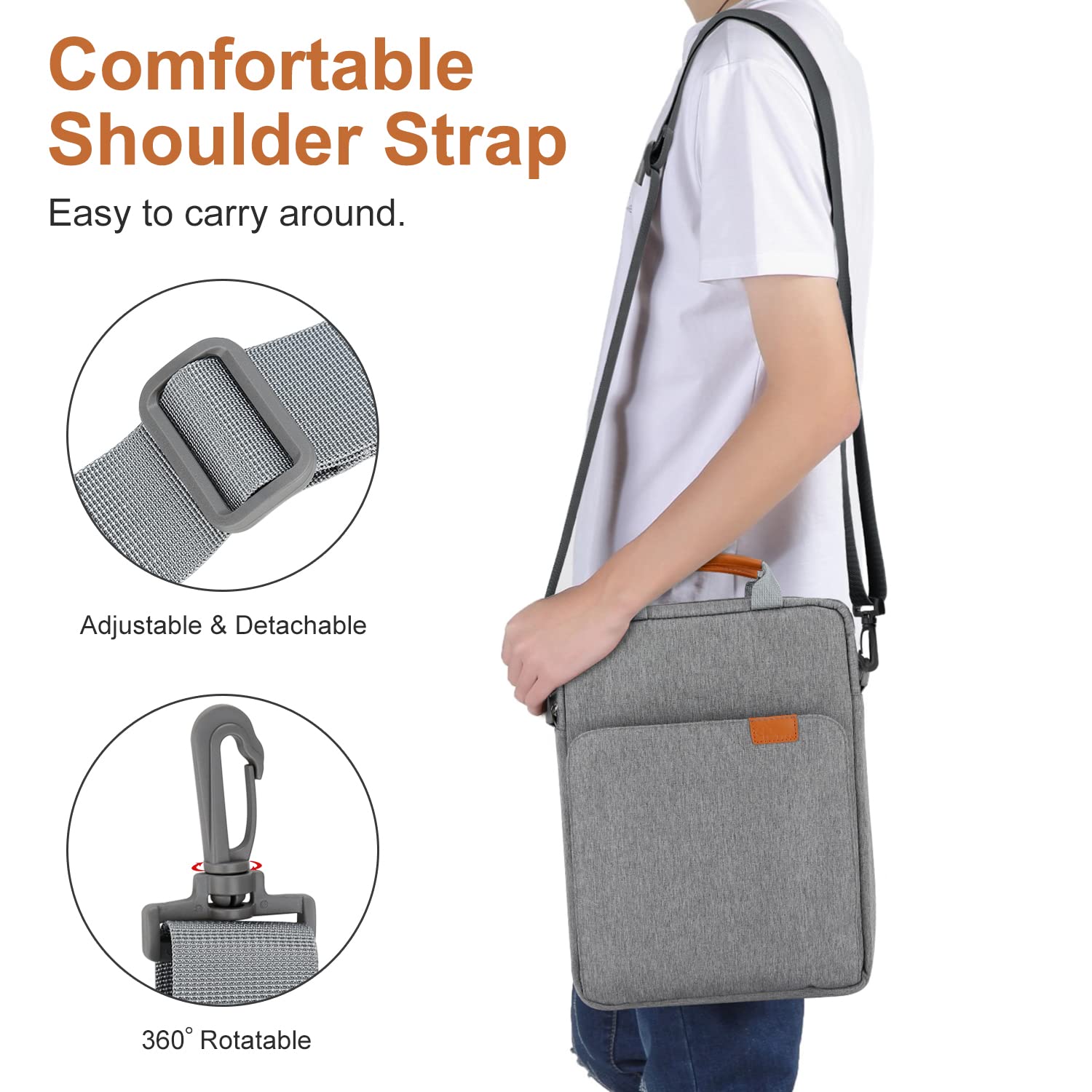 13 inch Laptop Sleeve with Shoulder Strap and Handle,Computer Bag Carrying Case for 13.3 Apple MacBook iPad,Chromebook