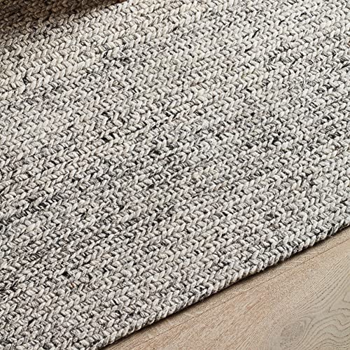 Charcoal/Grey Colour Hand Knotted Living/Bed/Dining Room Wool Rug | 5x7 Wool Rugs | Wool Area Rugs 8x10 | (Grey, 8 x 10 ft)