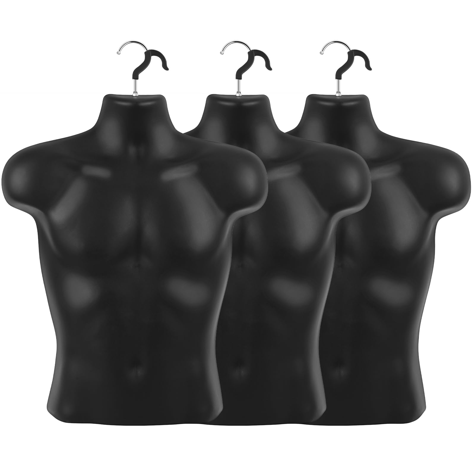 Lallisa 6 Packs Male Mannequin Torso Dress Form Tshirt Display Half Maniquin Body Rounded Waist Hollow Back Body with Hanging Hook for Clothes Display Shows Photos or Design Sewing (23.23 x 19.29'')