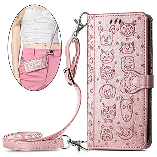 HUANGTAOLI Crossbody Shoulder Strap Flip Case for Samsung Galaxy S9 Plus, Magnetic Closure Kickstand Flip Phone Case for Samsung Galaxy S9 Plus