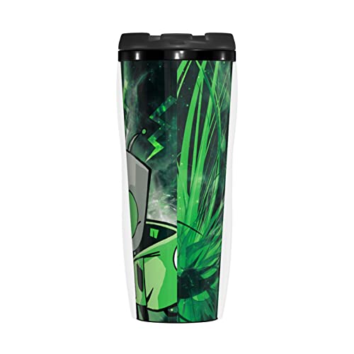 CONPELSON 12OZ Coffee Mug Invader Anime Zim Double-Layer Insulated Tumbler Cup With Lid Novelty Water Bottle for Home Office Travel