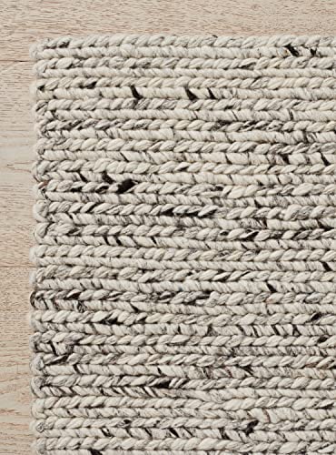 Charcoal/Grey Colour Hand Knotted Living/Bed/Dining Room Wool Rug | 5x7 Wool Rugs | Wool Area Rugs 8x10 | (Grey, 8 x 10 ft)