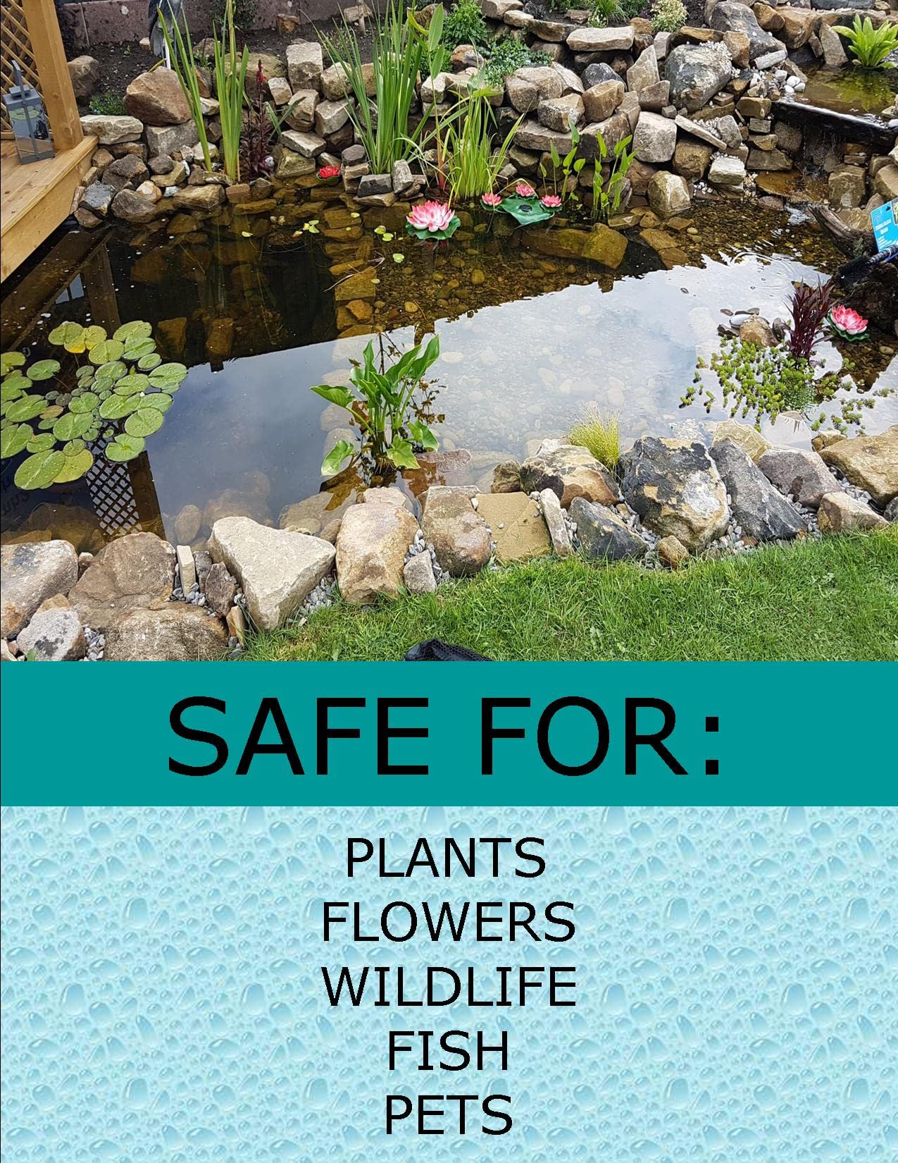 PondH2o Natural Stone Liner, Decorative Water Garden Koi Fish Pond Lining Real Gravel 1.9 Feet x 6.6 Feet (0.6m x 2m), Backyard Pond Liner Border