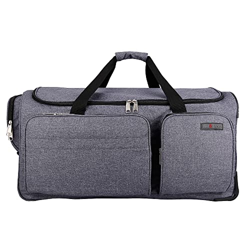 Dance Bag With Garment Rack,28Inch Collapsible Travel Bag,Rolling Garment Bag With Rackl,Rolling Duffle Bags For Hang Clothes,Garment Bag For Dance Competition, Closet Garment Rack,Dance Suitcase,Grey