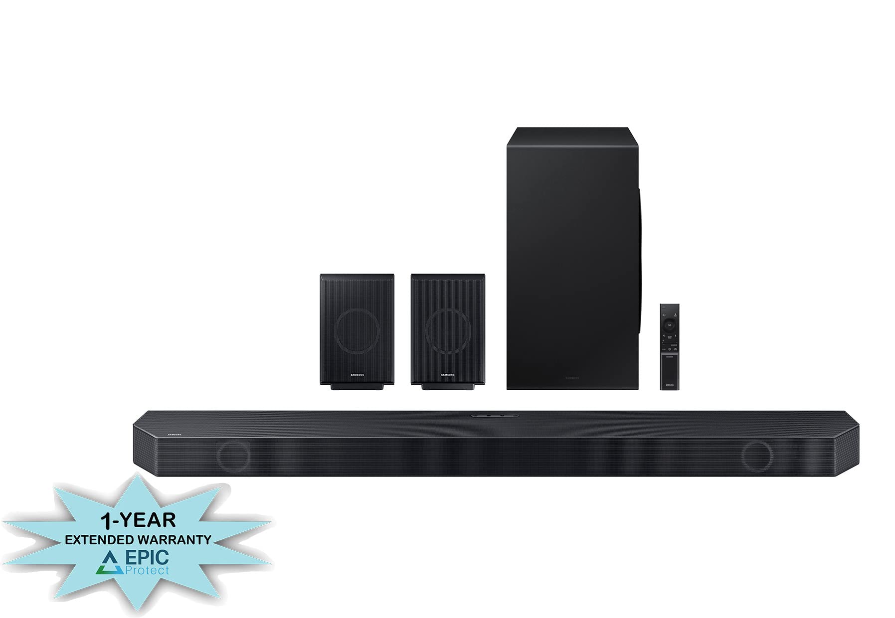SAMSUNG HW-Q990C 11.1.4ch Soundbar with Rear Speakers and Dolby Atmos with an Additional 1 Year Coverage (2023), Titan Black (Renewed)