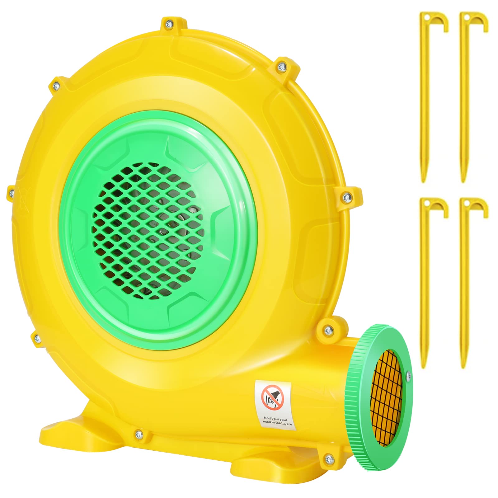Bounce House Blower, 370W/0.5HP Commercial Air Blower with Double-Sided Fan Blade Design, Strong Wind and Great Heat Dissipation Properties for Bouncy Castle, Jump Slides, Arch, Inflatables