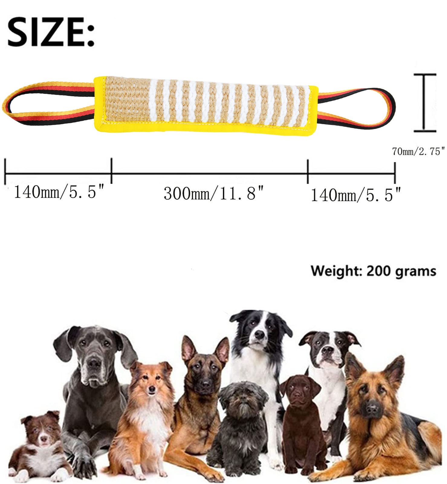 Clysoru Dog Tug Toy Dog Tough Jute Bite Pillow - Durable Training Equipment - Puppy to Large Dogs Interactive Toy for Large Dogs and Small Dogs