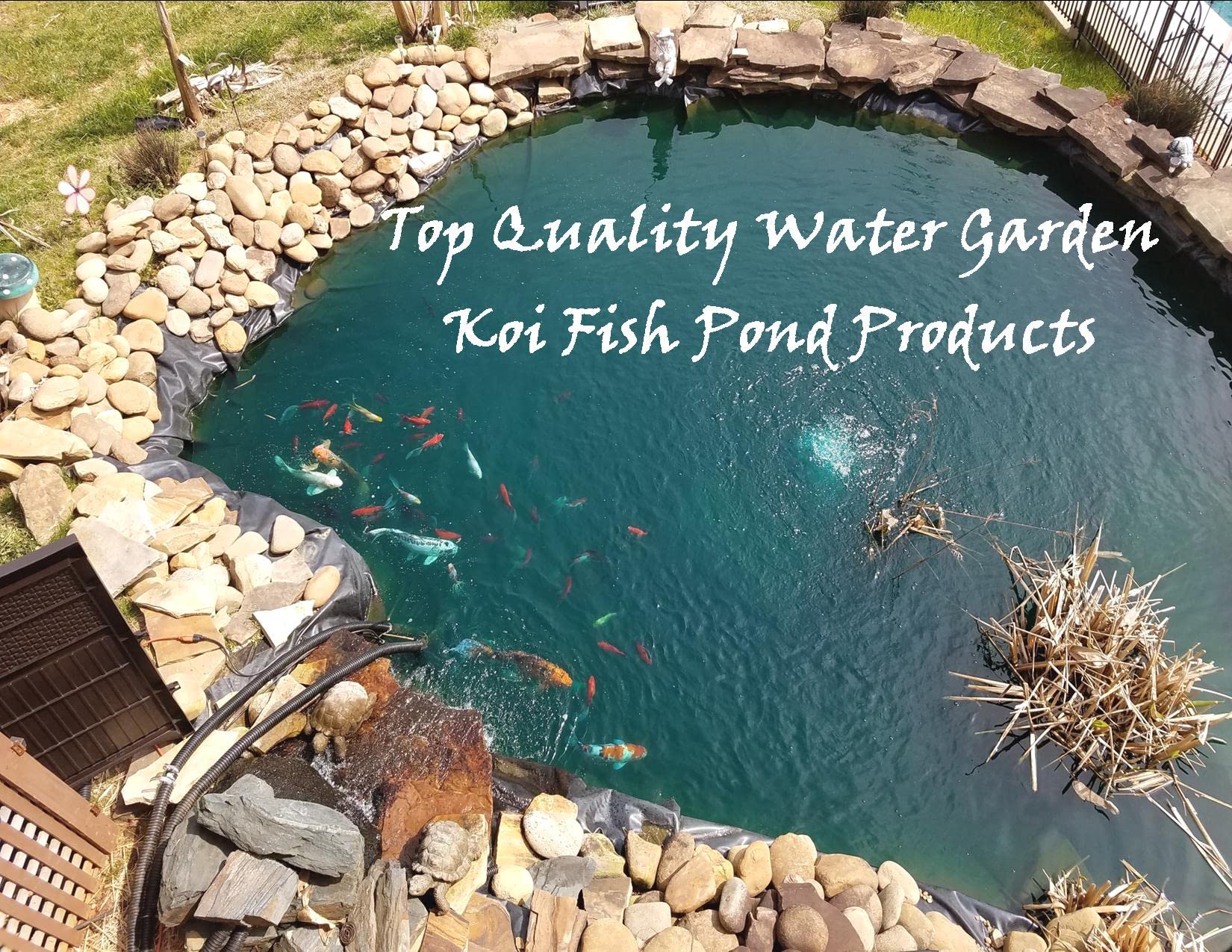 PondH2o Natural Stone Pond Liner, Decorative Water Garden Koi Fish Pond Lining Real Gravel 1.3 Feet x 16.5 Feet (0.4m x 5m), Backyard Pond Liner Border