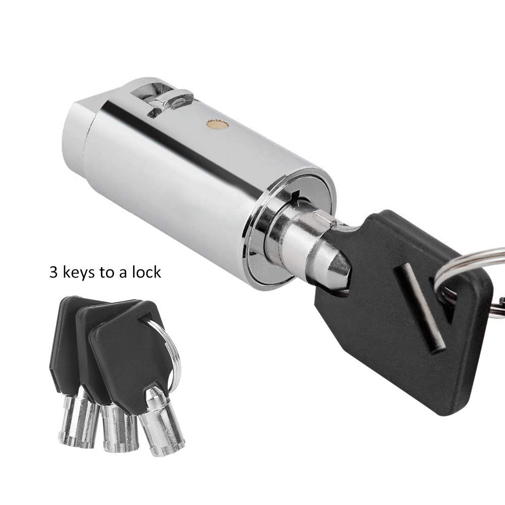 Vending Machine Lock with 3 Keys, Zinc Alloy Box Lock Cylinder for Automatic Selling Machines, Industrial , Candy Gumball Machine