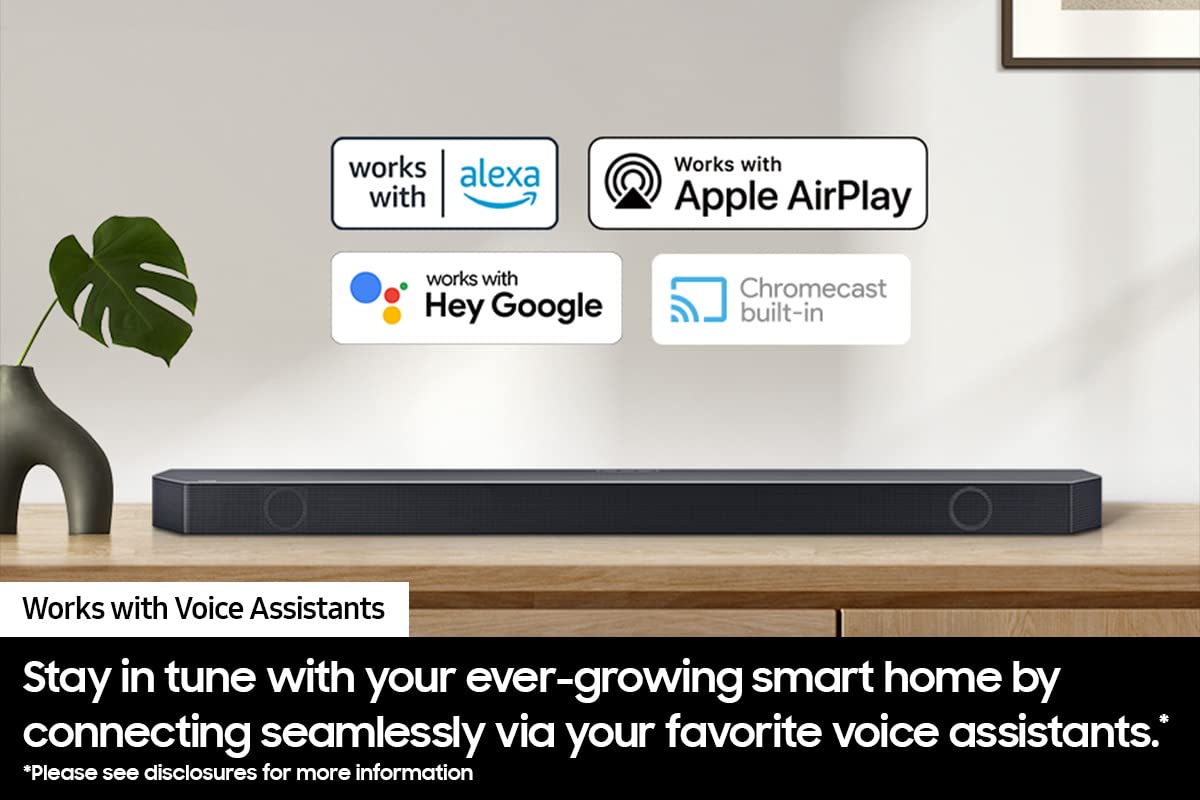 SAMSUNG HW-Q990C 11.1.4ch Soundbar with Rear Speakers and Dolby Atmos with an Additional 1 Year Coverage (2023), Titan Black (Renewed)