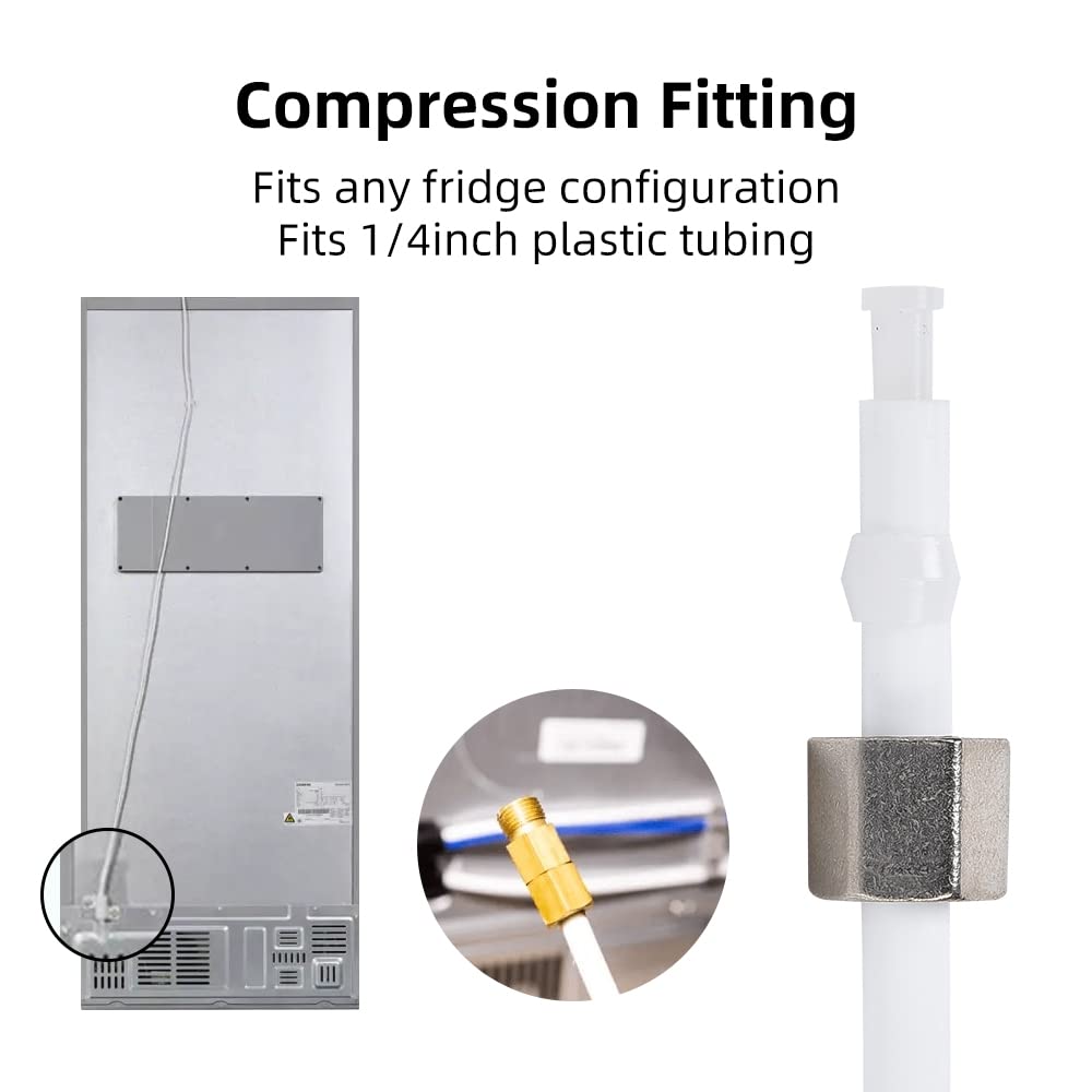 Refrigerator Water Line Kit, CNAODUN Ice Maker Water Line Kit with 1/4" OD 39.4ft Water Line Reverse Osmosis Quick Connect Fittings Push To Connect Water Tube Fittings for Fridge Ice Maker