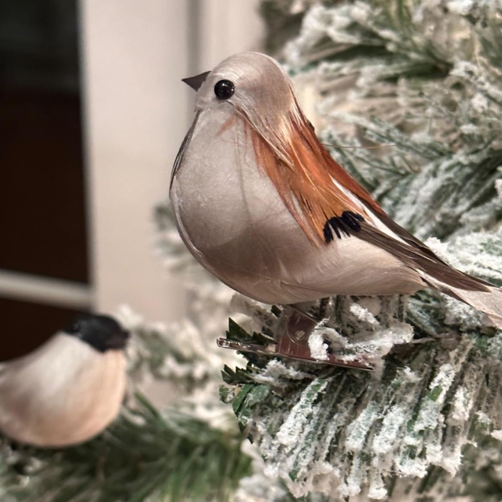 FBIRDY 12pcs Artificial Birds Artificial Sparrow Realistic Birds Faux Birds Feather Birds Foam Birds for Decorative Hanging Ornaments Yard Patio Wreath Designs Garden Decoration