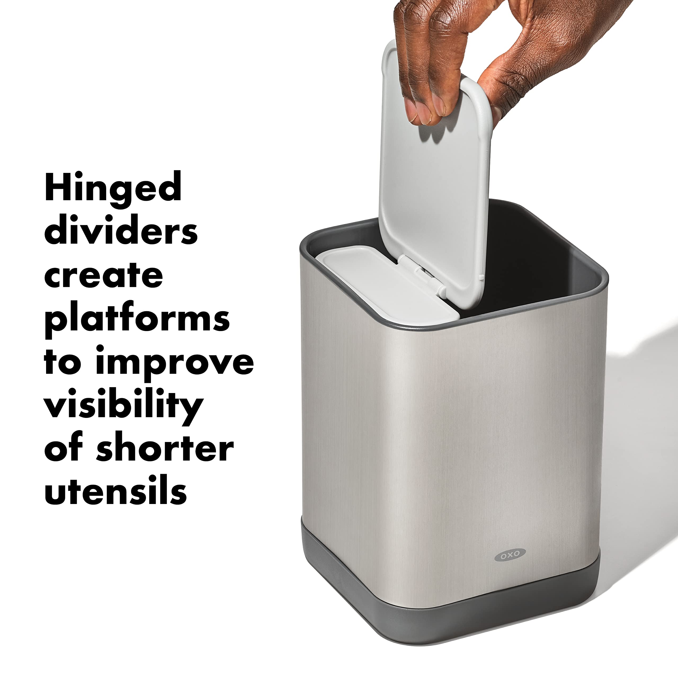 OXO Good Grips Adjustable Stainless Steel Organizer, Small Utensil Holder
