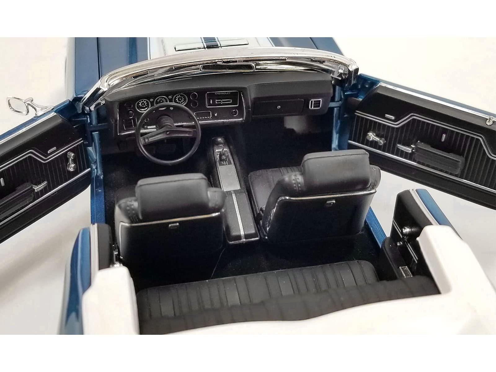 1970 Chevy Chevelle Convertible Blue Met. w/White Stripes Briggs Chevy Drag Car Ltd Ed to 774 pcs Worldwide 1/18 Diecast Model Car by Acme A1805522