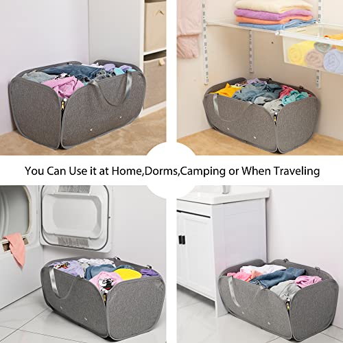 Fenlosi Tear Proof Pop Up Laundry Hampers, with Strong Handles Laundry Hamper, Easy to Carry & Go Up and Down Stairs, Honeycomb Mesh-Breathable, Easy to Collapsible Laundry Basket. (2.5Loads, Large)