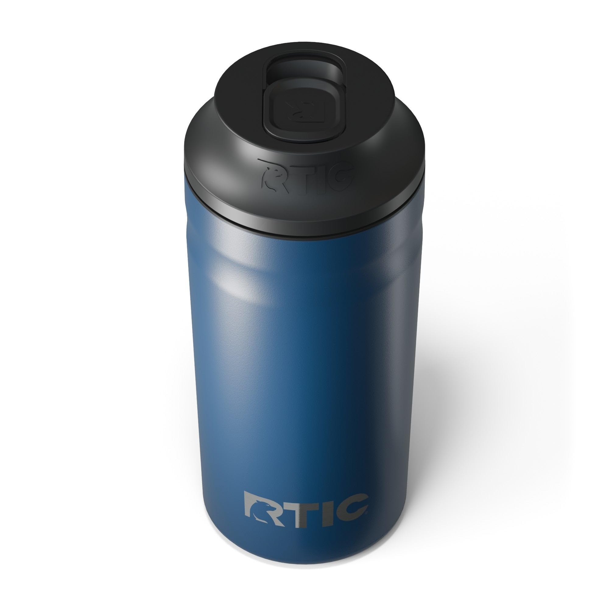 RTIC Can Chiller with Slider Lid, Fits Various Sizes Including 12oz, 16oz, & Slim Cans, Double Wall Vacuum Insulated, Stainless Steel, Sweat Proof, Navy
