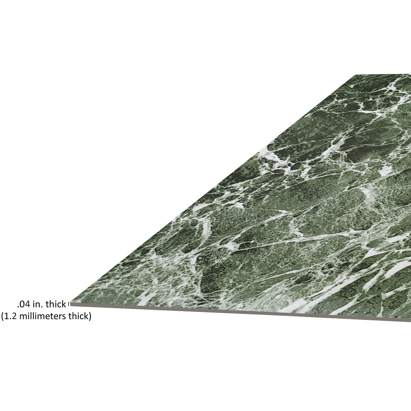 PowerSellerUSA Green Marble Green Vinyl Floor Tiles Self Stick Peel Flooring 12" x 12", 5-Pack (100 Pieces)