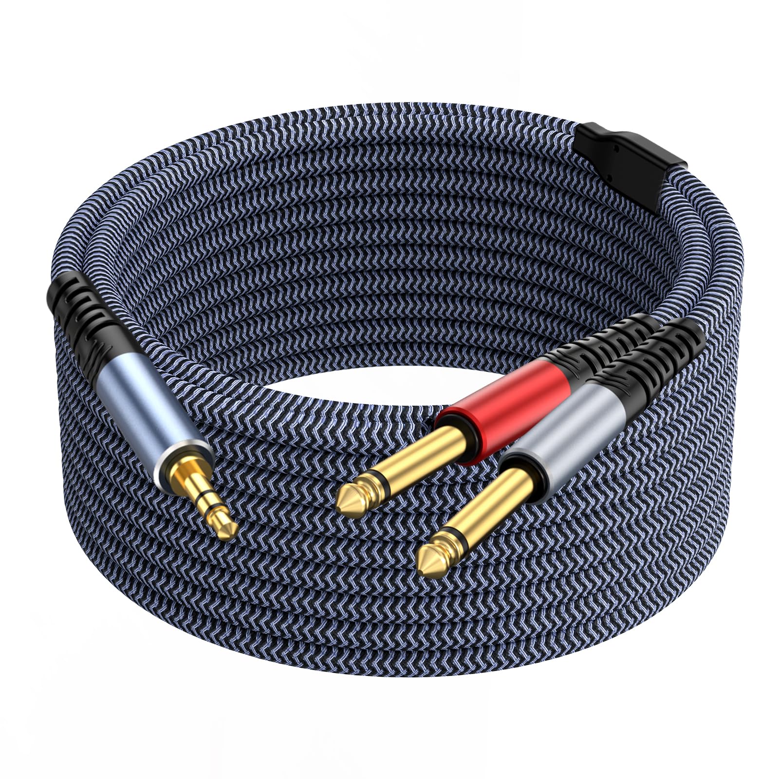 TAISUSAN 1/8 Stereo to Dual 1/4 Mono Cable 15ft, 3.5mm to Dual 1/4 Cable, 1/8 inch TRS Stereo to Dual 1/4 inch Splitter