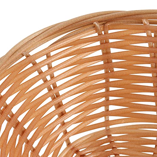 FUNSUEI 18 Pack 9 x 6 x 2.3 Inches Oval Poly Wicker Bread Baskets, Food Serving Baskets, Handmade Woven Pantry Organizer for Storing Bread, Vegetables, Fruits, Snacks and Crafts, Natural