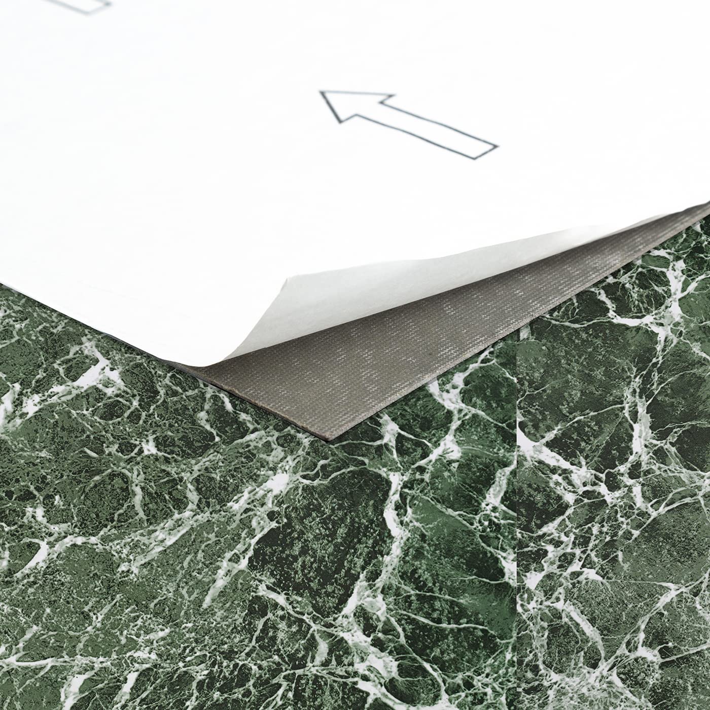 PowerSellerUSA Green Marble Green Vinyl Floor Tiles Self Stick Peel Flooring 12" x 12", 5-Pack (100 Pieces)