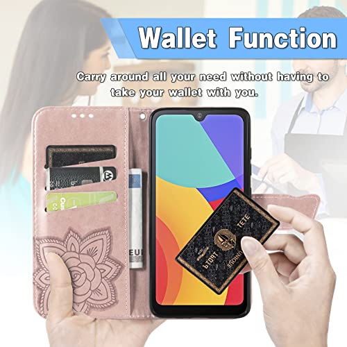 HUANGTAOLI Mobile Phone Case for Samsung Galaxy S9 Plus, Butterfly Embossed PU Leather Wallet Phone Cover for Samsung Galaxy S9 Plus