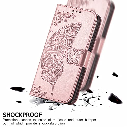 HUANGTAOLI Mobile Phone Case for Samsung Galaxy S9 Plus, Butterfly Embossed PU Leather Wallet Phone Cover for Samsung Galaxy S9 Plus