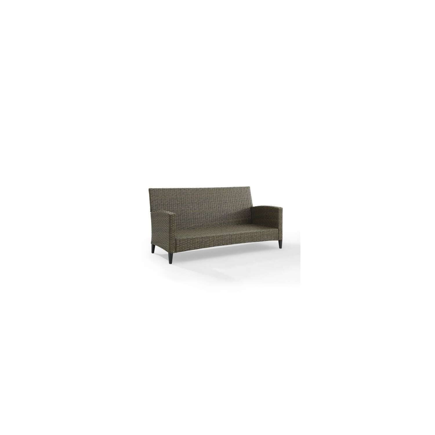 HonmeStock Urban Oasis Plush Upholstery Fabric Classic Outdoor Wicker High Back Sofa Oatmeal/Light Brown - 28" D x 77.13" W x 37.5" H