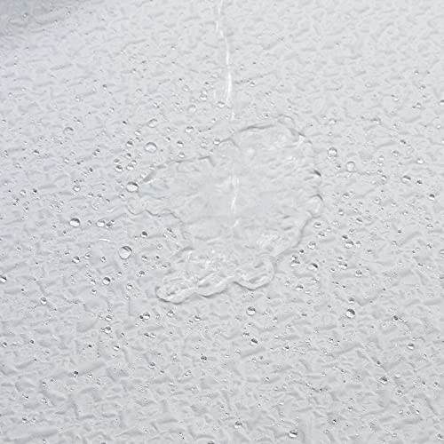 SUMGAR White Shower Curtain Farmhouse Modern Fabric Cloth Bathroom Curtains Set with Hooks 3D Embossed Textured Polyester Ruffle Like Decorative Washable Waterproof Summer Luxury Bath Curtain 72"x72"
