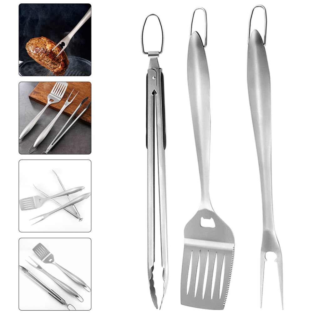 Yardwe 1 Set Barbecue Tool Set Grill Cooking Utensils BBQ Brush Silicone BBQ Sauce Barbecue Sticks Barbecue Fork Stainless Steel Grill Outdoor Barbecue Tool Barbecue Mat Portable