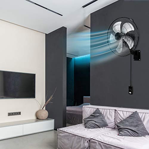 Simple Deluxe 18 Inch Household Commercial Wall Mount Fan 1 Pack,Black