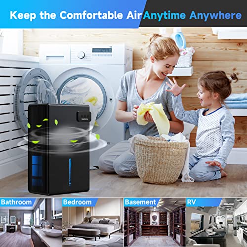 SIMSEN 95oz Dehumidifiers for Home, 8000 Cubic Feet(800 sq ft) Quiet Dehumidifier for Home with Drain Hose and 2 Working Modes, Portable Small Dehumidifiers for Bedroom Bathroom Basements Closet RV