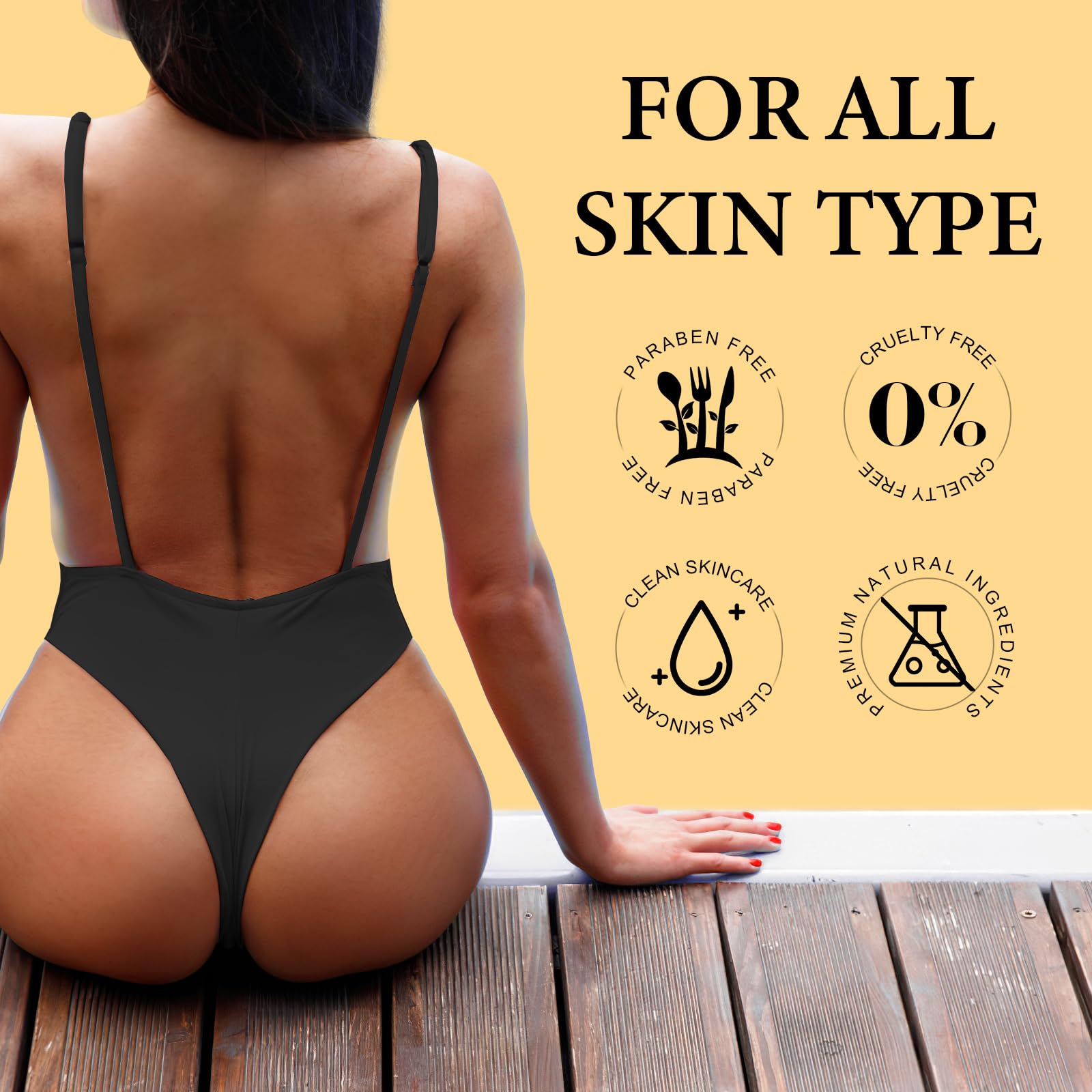 Butt Scrub Wash, Butt Scrub Exfoliator with Turmeric & Centella for Butt Acne Clearing Treatment, Booty Scrub Body Exfoliator for Thigh Acne, Ingrown Hair, Bikini, Razor bump, Cellulite Clearing