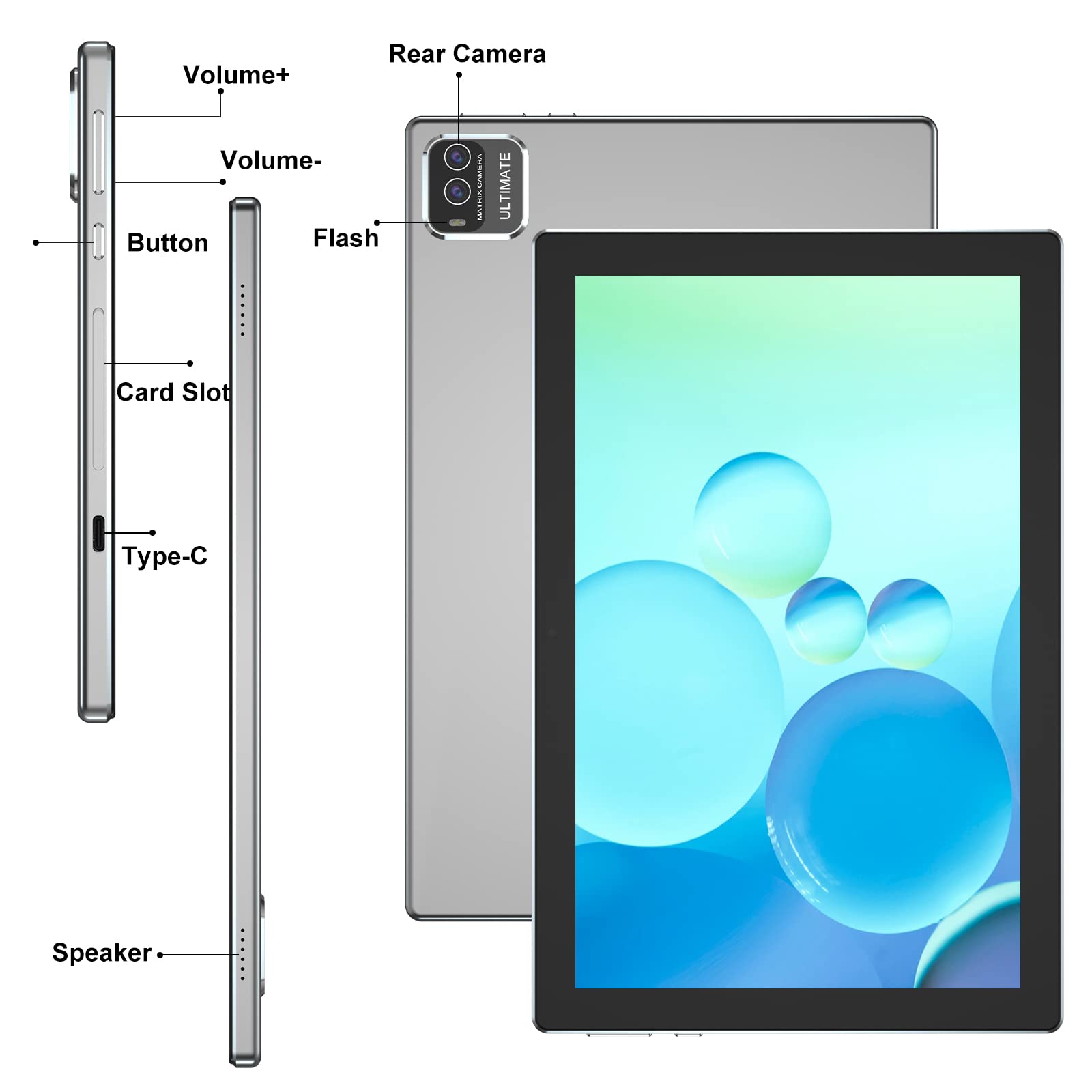 ATOZEE Tablet 10 Inch Android 14 Tablet with Keyboard Tablets Include Case Mouse Stylus 8GB RAM 64GB ROM 1TB Expandable Tablet 2MP+8MP Dual Camera 6000mAh Battery 5G WiFi-6 Bluetooth 2 in 1 Tablet PC