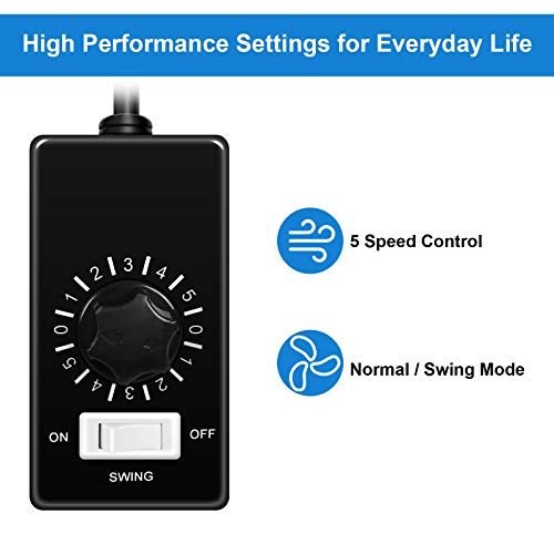 Simple Deluxe 18 Inch Household Commercial Wall Mount Fan 1 Pack,Black