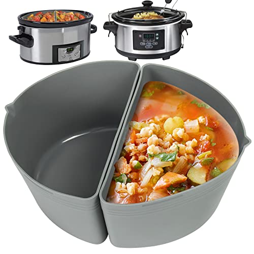 YQL Silicone Slow Cooker Liner, Slow Cooker Divider Liner Fit for Crockpot & Hamilton Beach 6-7QT Reusable Slow Cooker Liner for Most 6 Quart Slow Cooker(Upgraded Thick)