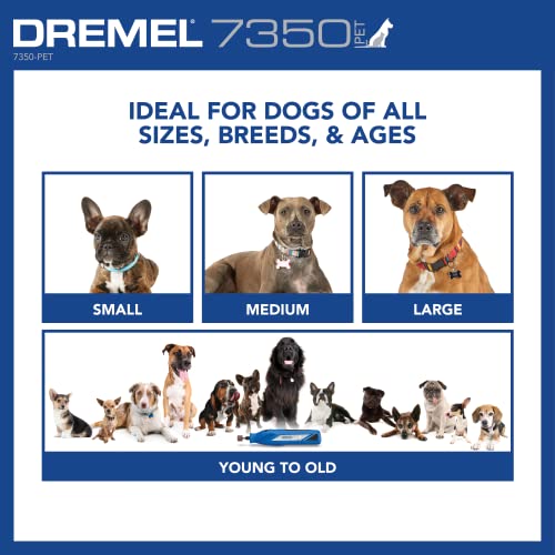 Dremel 7350-PET 4V Pet & Dog Nail Grinder, Easy-To-Use & Safe Nail Trimmer, Professional Pet Grooming Kit - Works on Large, Medium, Small Dogs & Cats