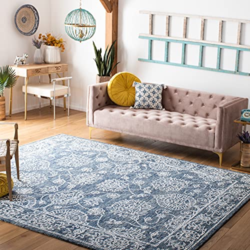 Safavieh Metro Collection 8' x 10' NaturalBlue MET806M Handmade Premium Wool Living Room Dining Bedroom Area Rug