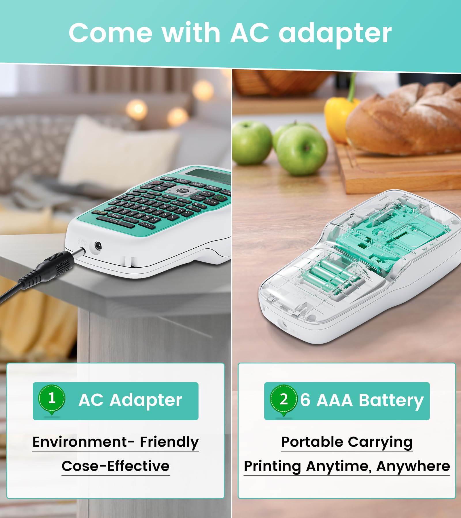Vixic Label Maker Machine, Portable Label Maker with QWERTY Keyboard, Handheld Label Printer One Touch Key, Easy to Use Labeler, Cable Label Maker for Home Industrial Organization, Green