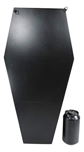 Ebros Gothic Graveyard Creepy Oddity Light Duty Black Coffin Casket Shelving Display Wall Hanging Floating MDF Wood Shelf with 3 Tiers 19.5" Tall 9.5" Wide Dead Alchemy Home Office Room Accent