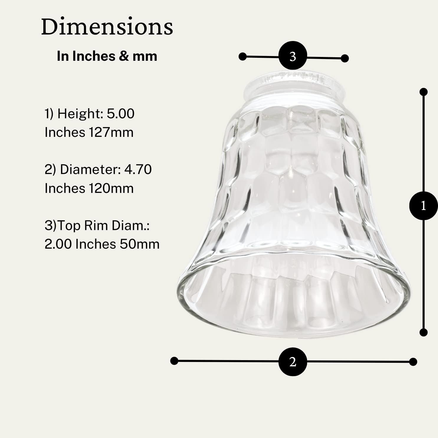 LIGHTACCENTS Ceiling Fan Light Covers For Ceiling Fan Light Kit - Clear Wave Glass Shade Light Covers For Ceiling Lights Fixture Replacement Globes & Shades Ceiling Fan Globe Replacement (4-pack)