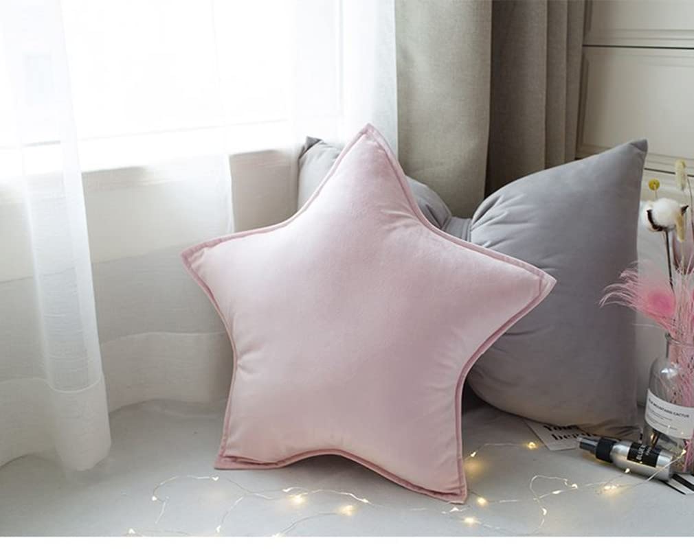 20X20inch 3D Plain and Elegant Star Shaped Throw Pillow Star Plush Pillow Furry Grey Pillow Decorative for Home Living Room,Sofa,Car,Office (Light Gray)