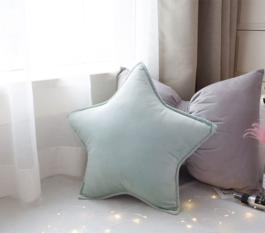 20X20inch 3D Plain and Elegant Star Shaped Throw Pillow Star Plush Pillow Furry Grey Pillow Decorative for Home Living Room,Sofa,Car,Office (Light Gray)