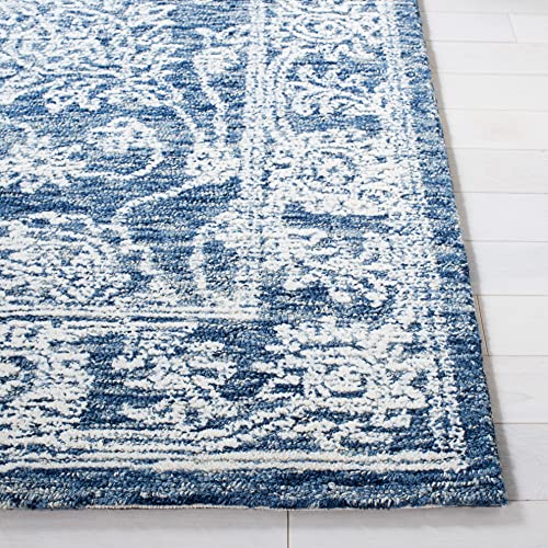Safavieh Metro Collection 8' x 10' NaturalBlue MET806M Handmade Premium Wool Living Room Dining Bedroom Area Rug