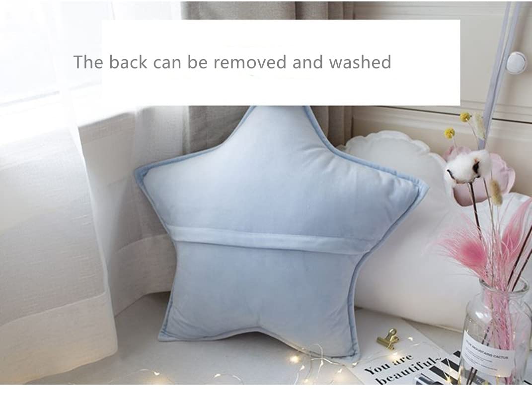 20X20inch 3D Plain and Elegant Star Shaped Throw Pillow Star Plush Pillow Furry Grey Pillow Decorative for Home Living Room,Sofa,Car,Office (Light Gray)