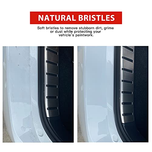 Amiss 5 Pieces Car Detailing Brush Set, Car Interior Cleaning Kit, Different Sizes Automotive Detail Brushes Perfect for Cleaning Wheels, Engine, Emblems, Air Vents, Leather, Dashboard, Trim(Black)