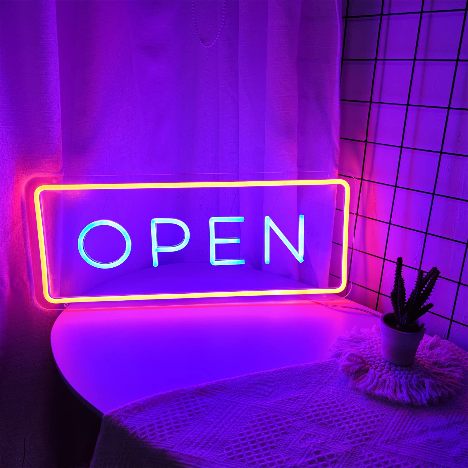 SIGNVIA Open Neon Sign for Wall Decor,Led Signs, Open Decoration Neon Lights for Party Family Wall Decor Cute Neon Signs Engagement Birthday Wedding Party Size:40cm