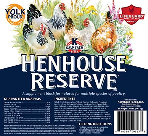 Kalmbach Feeds Henhouse Reserve Supplement Treat Block for Chickens, 20 lb